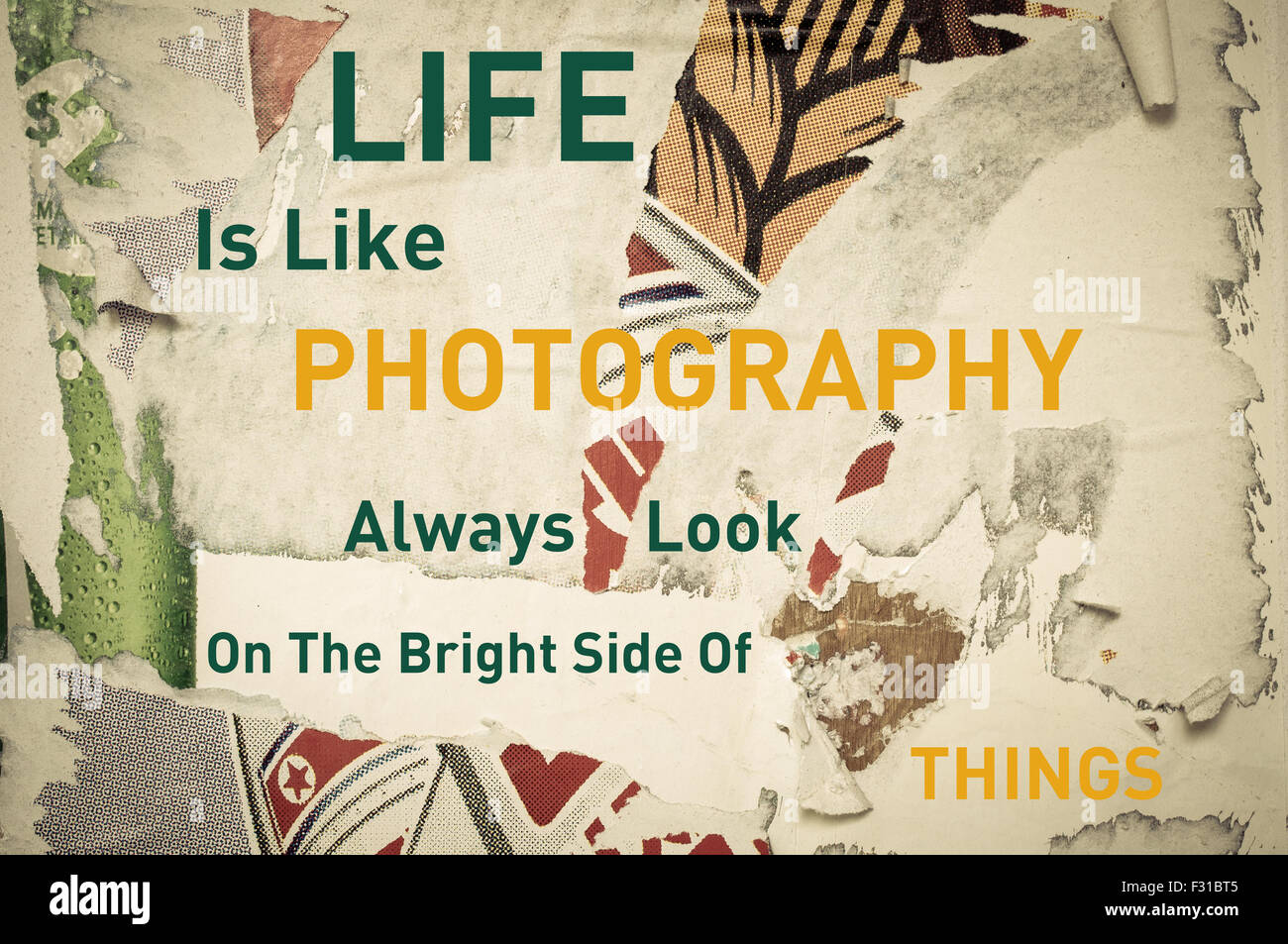 Always look on the bright side of life concept hi-res stock photography ...