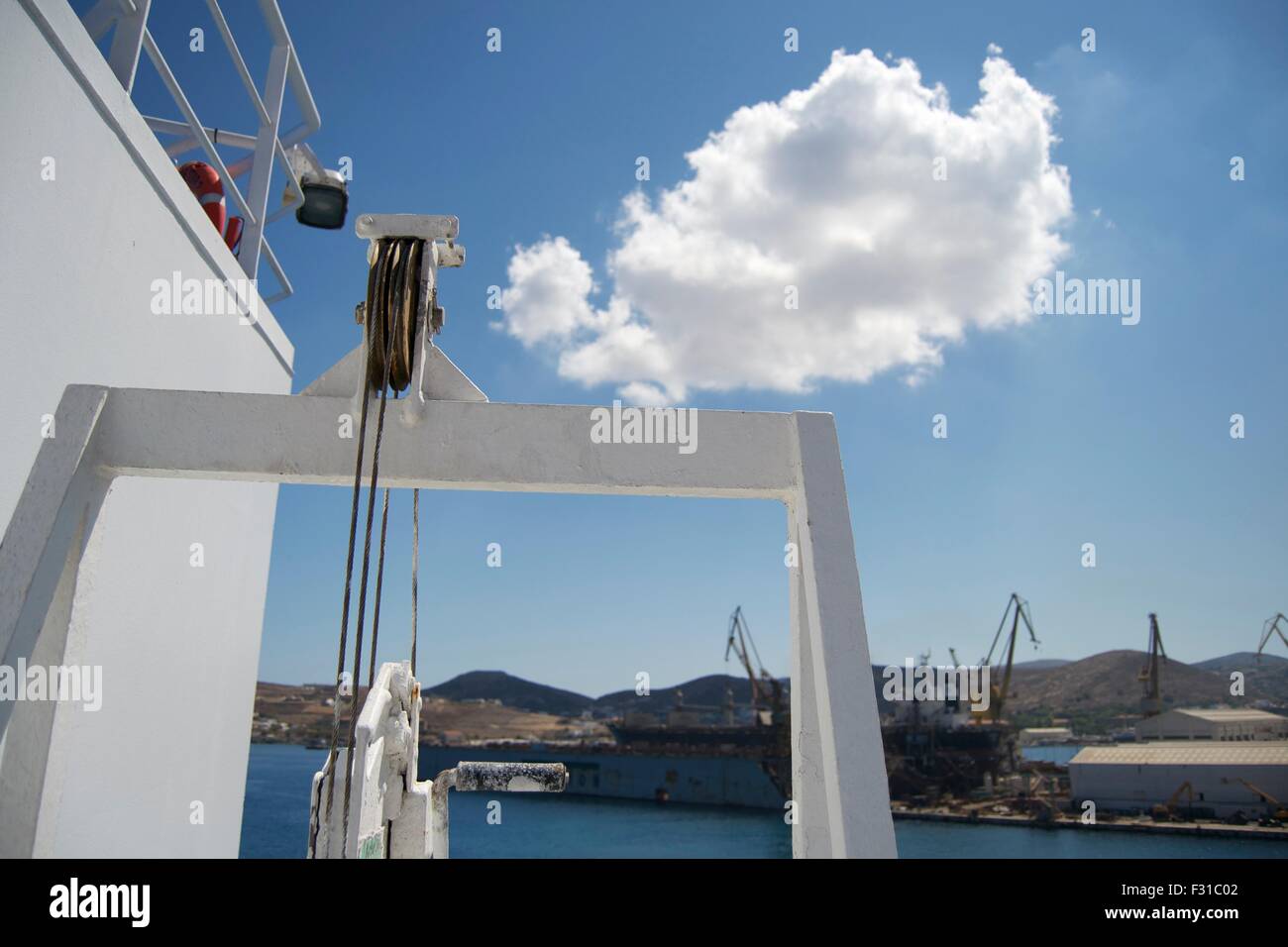 Naxos island Greece blue water coast beach travel ship building ...