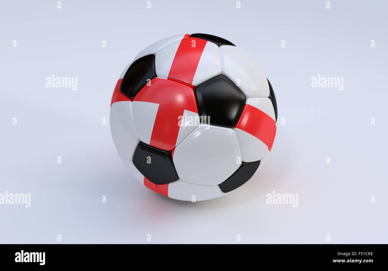 England flag on soccer, football ball on white background Stock Photo ...