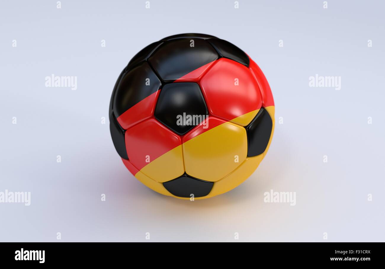 Germany flag on soccer, football ball on white background Stock Photo ...