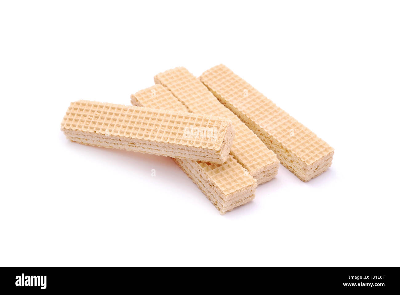wafer sticks on white background Stock Photo - Alamy