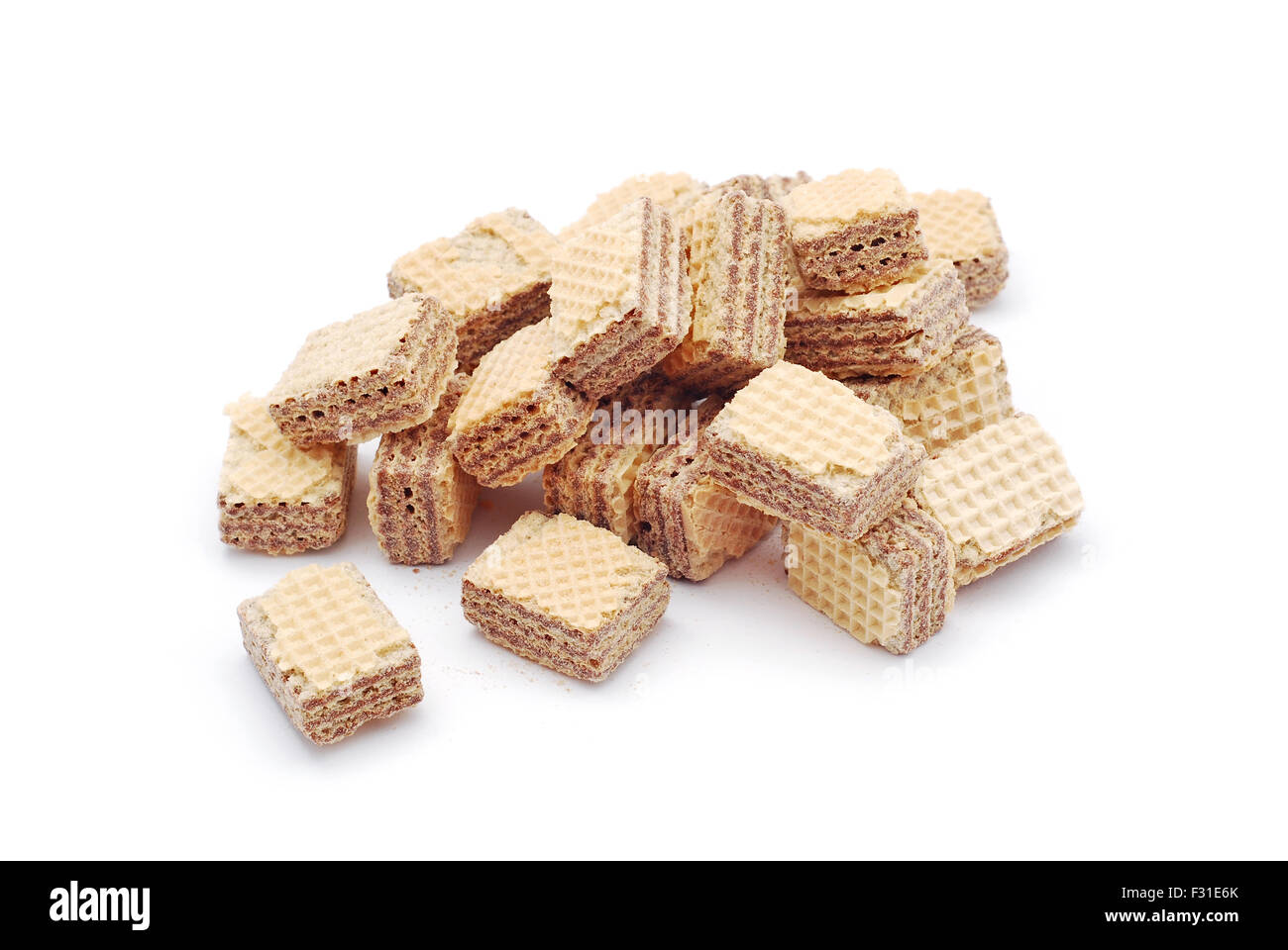 chocolate wafers on white background Stock Photo - Alamy