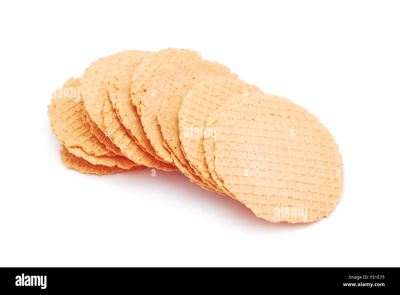 wafers stack on white background Stock Photo - Alamy