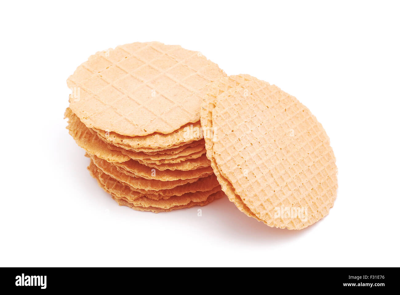 wafers stack on white background Stock Photo - Alamy
