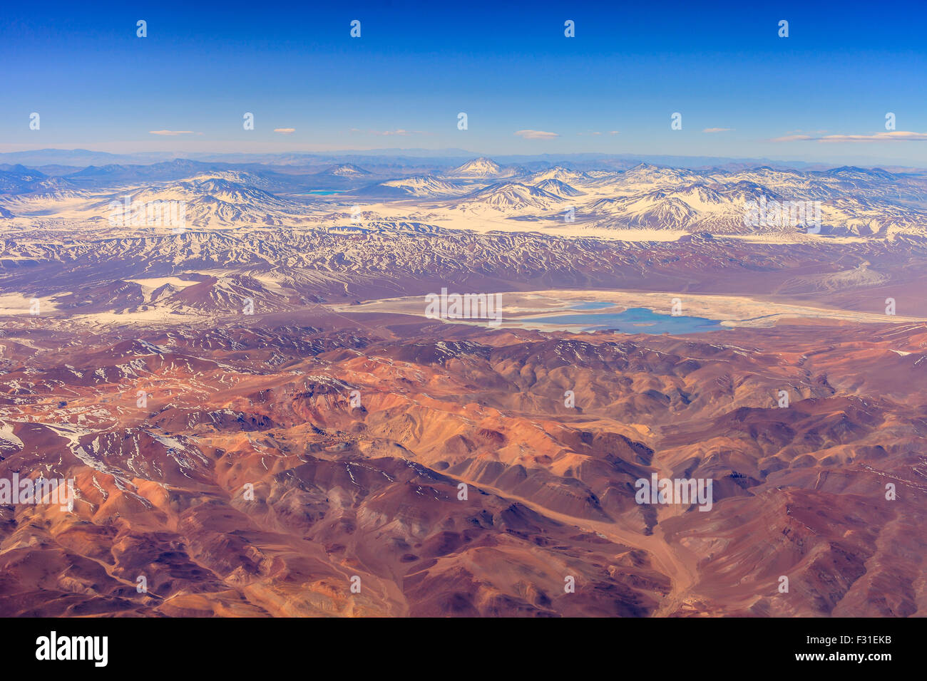 Aerial view of the Andes Mountains between Chile and Argentina Stock ...