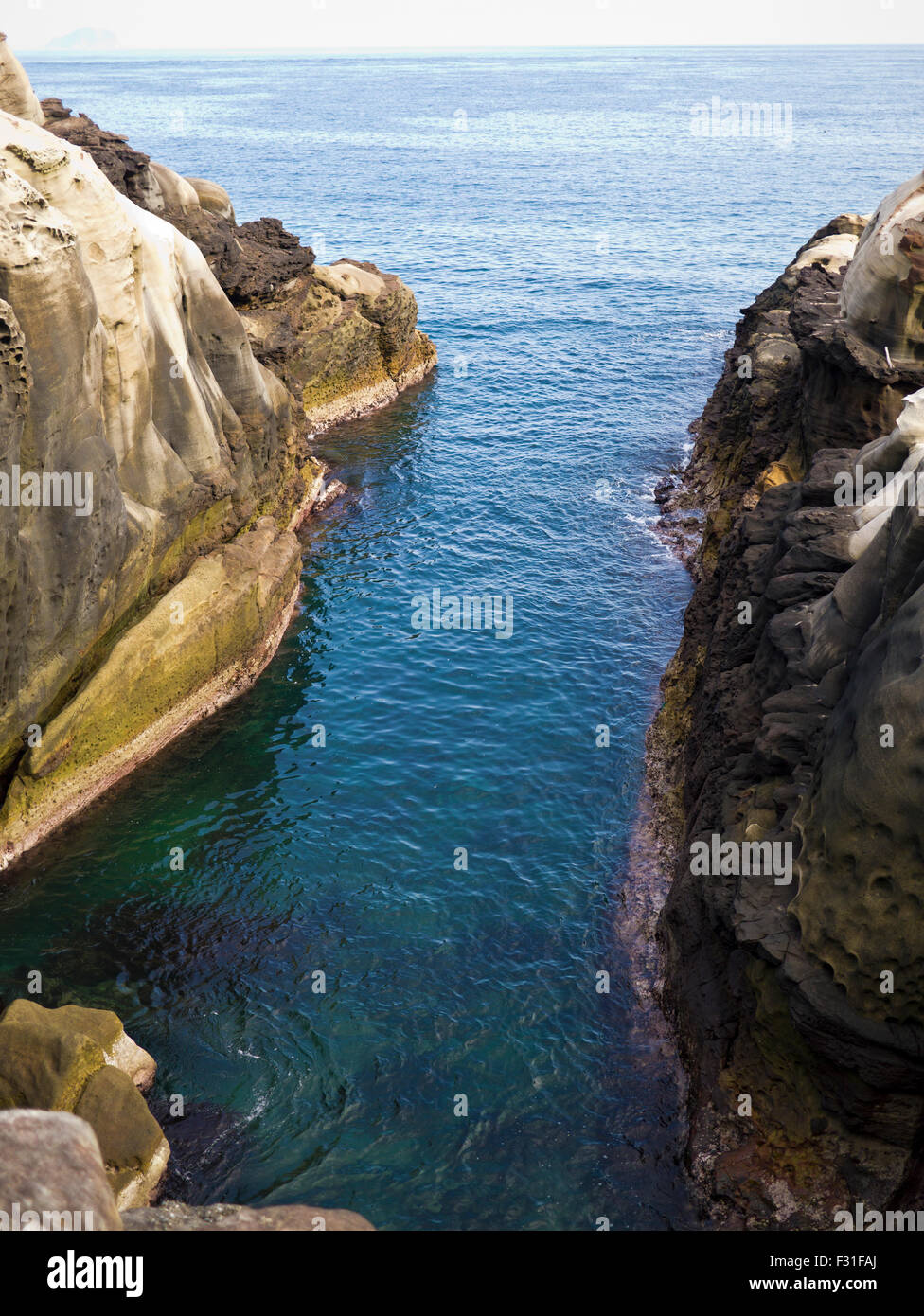 panoramic view of nice colorful huge cliff and sea on the back Stock ...