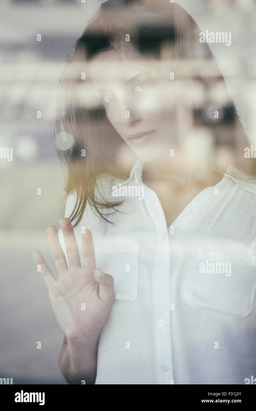 Hand touching glass hi-res stock photography and images - Alamy