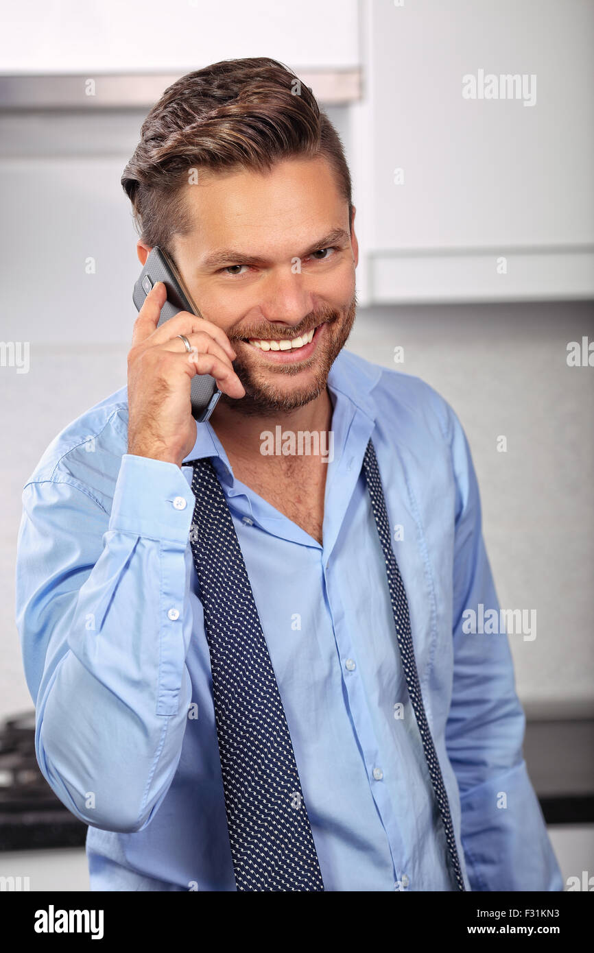Man laughing telephone talking hi-res stock photography and images - Alamy