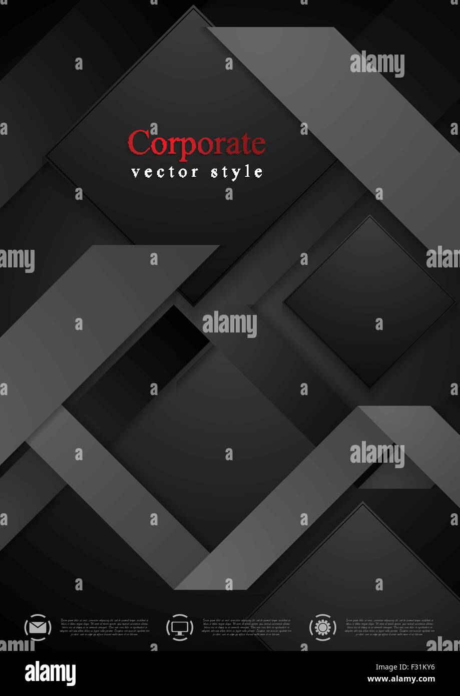 Black abstract corporate geometric background. Vector design Stock Vector Image & Art - Alamy