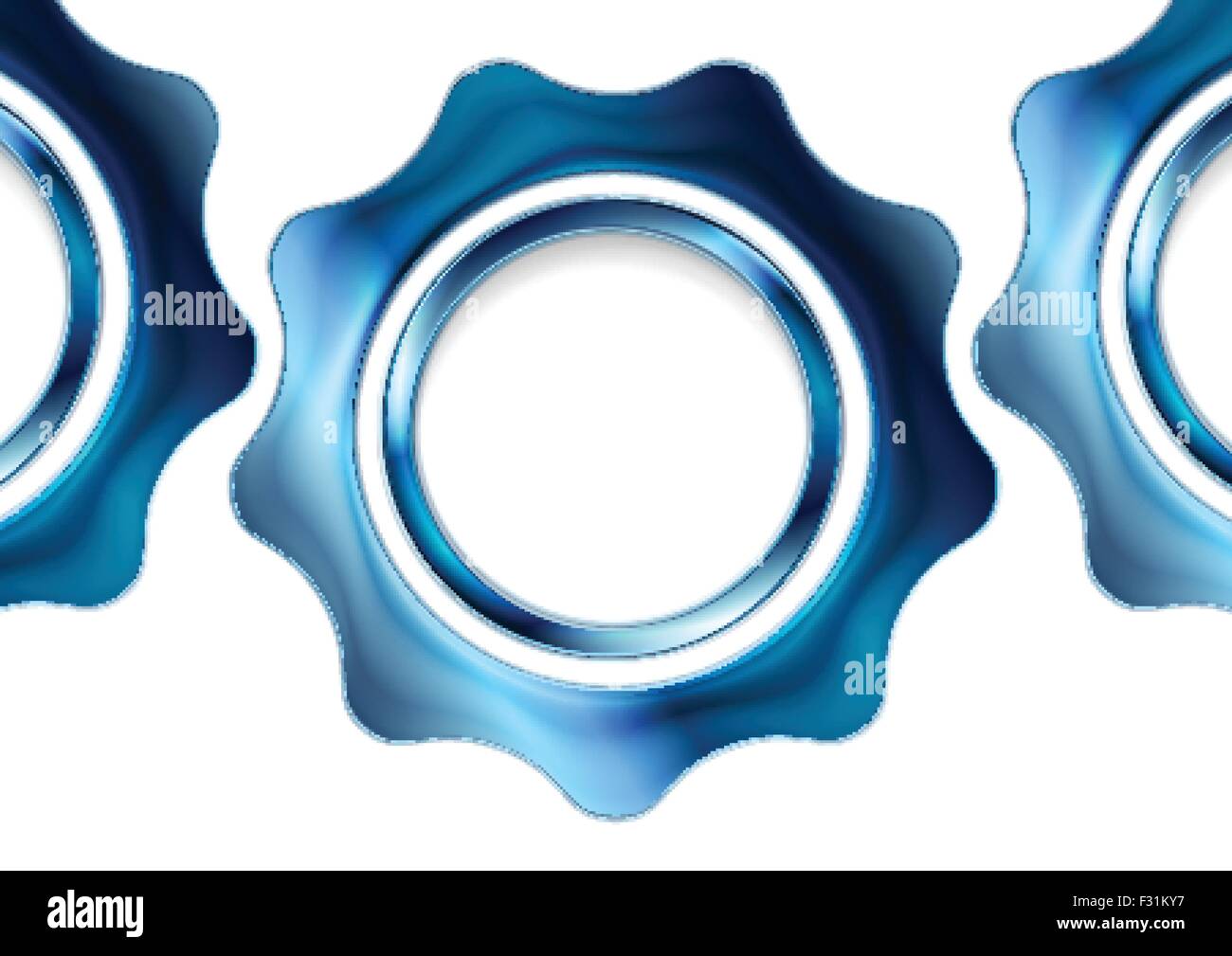 Blue metal gears on white background. Vector tech design Stock Vector ...