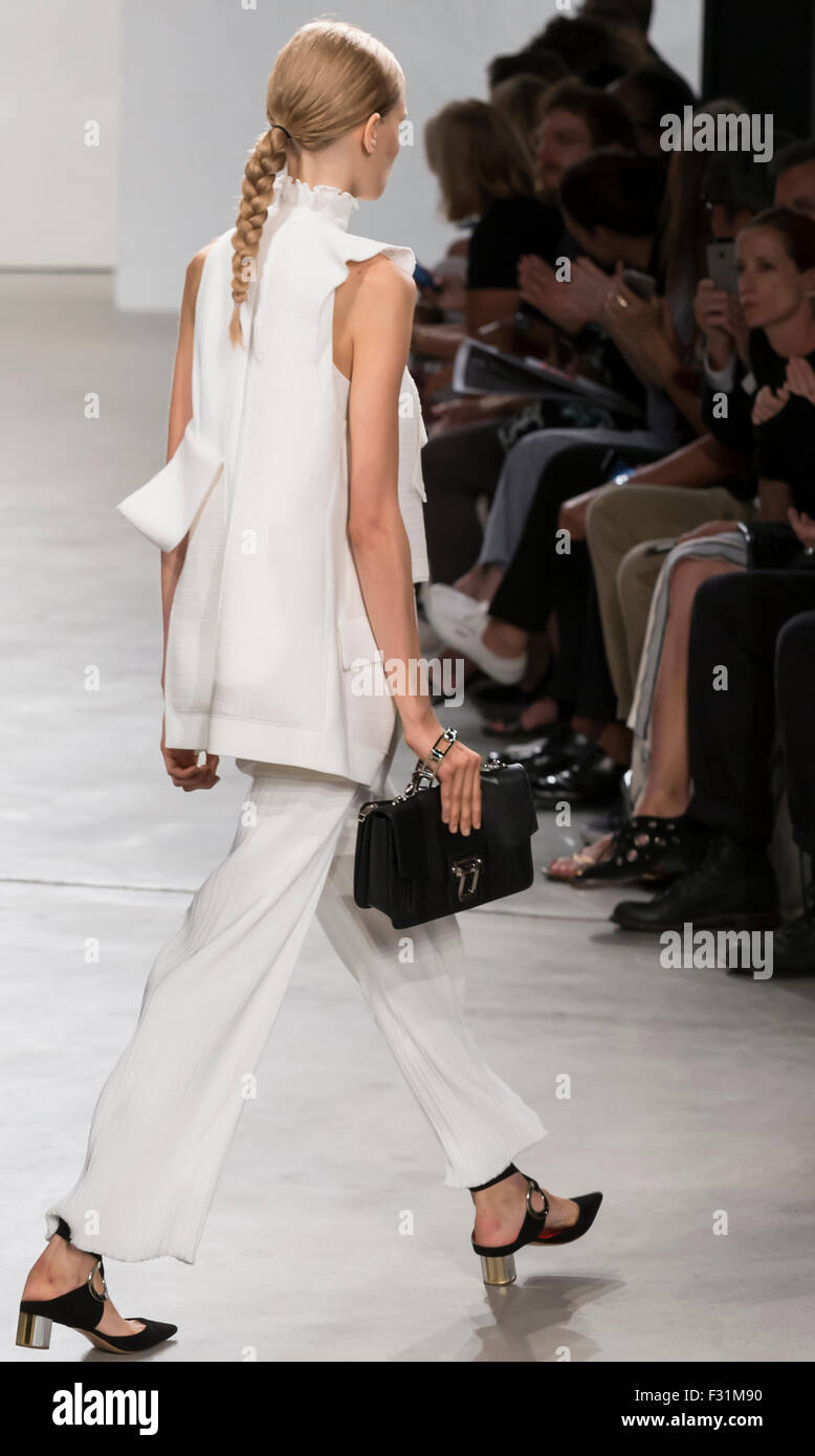 New York, NY - September 16, 2015: Alexandra Elizabeth walks the runway ...