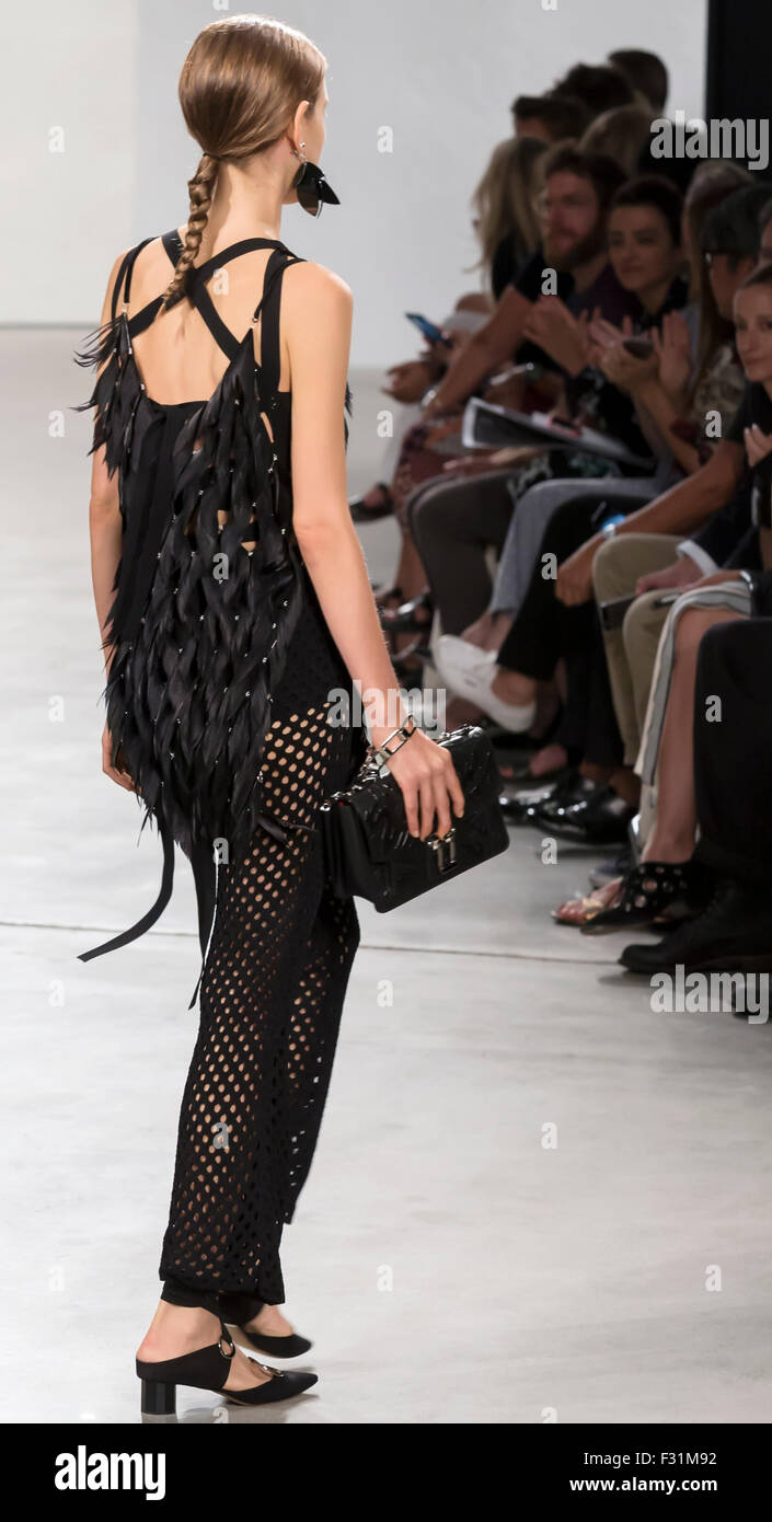 New York, NY - September 16, 2015: Ally Ertel walks the runway at the ...