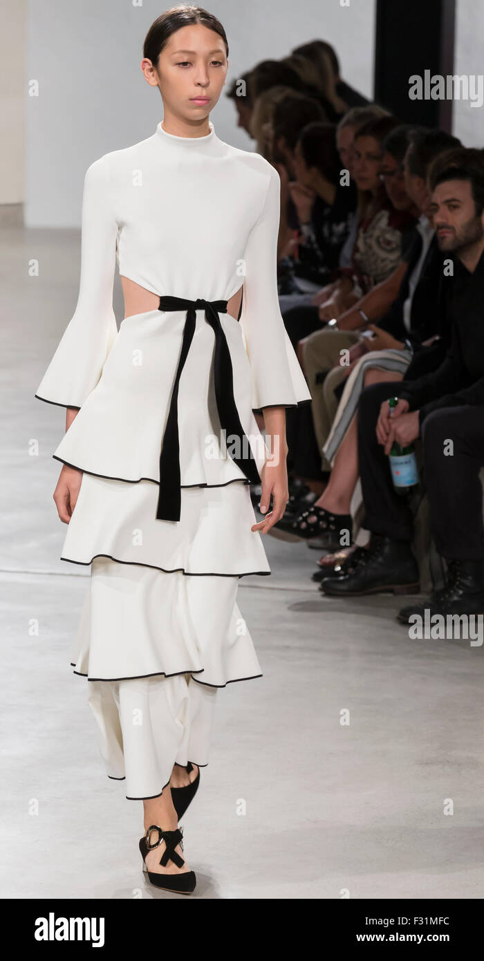 New York, NY - September 16, 2015: Issa Lish walks the runway at the ...