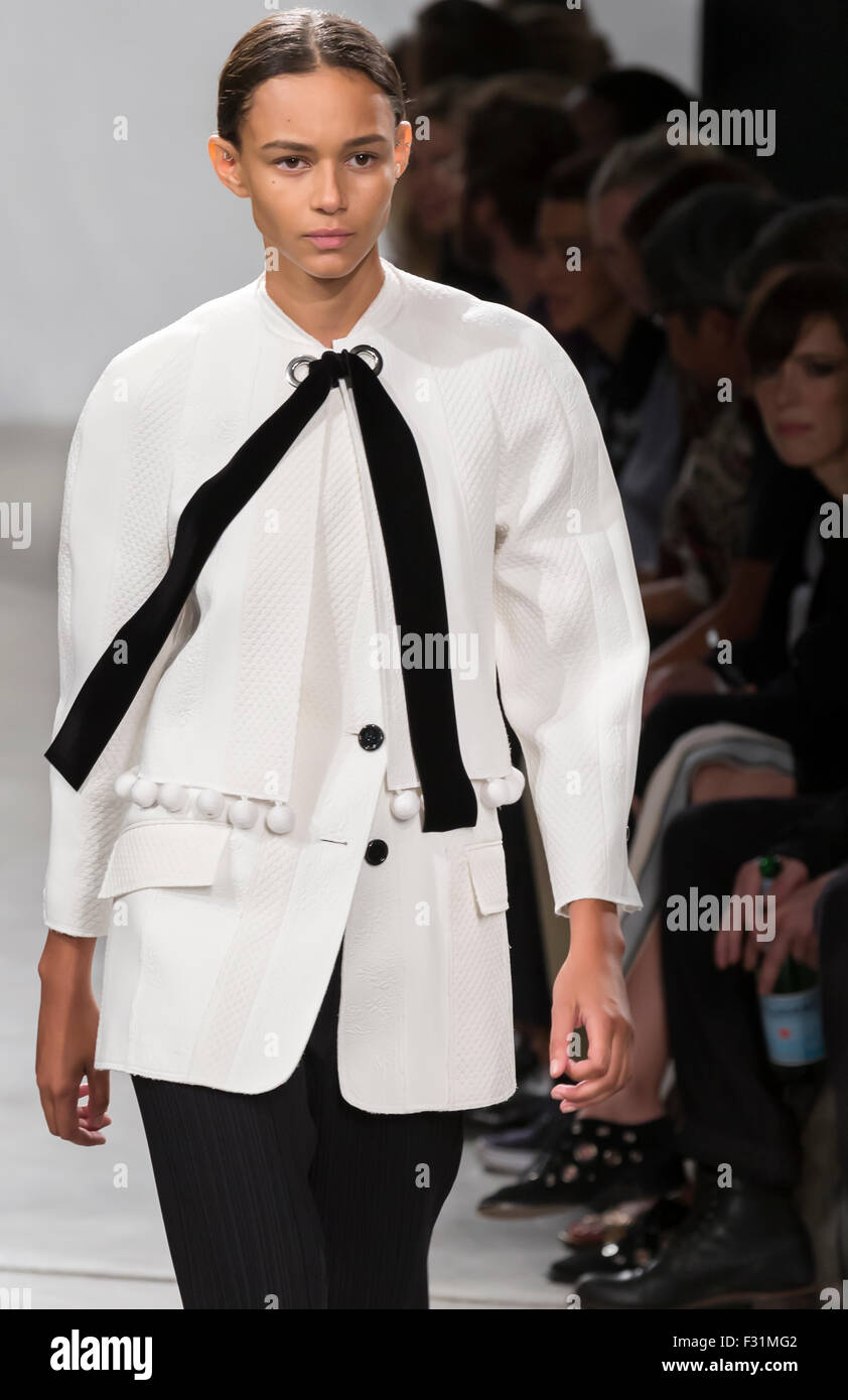 New York, NY - September 16, 2015: Binx Walton walks the runway at the ...