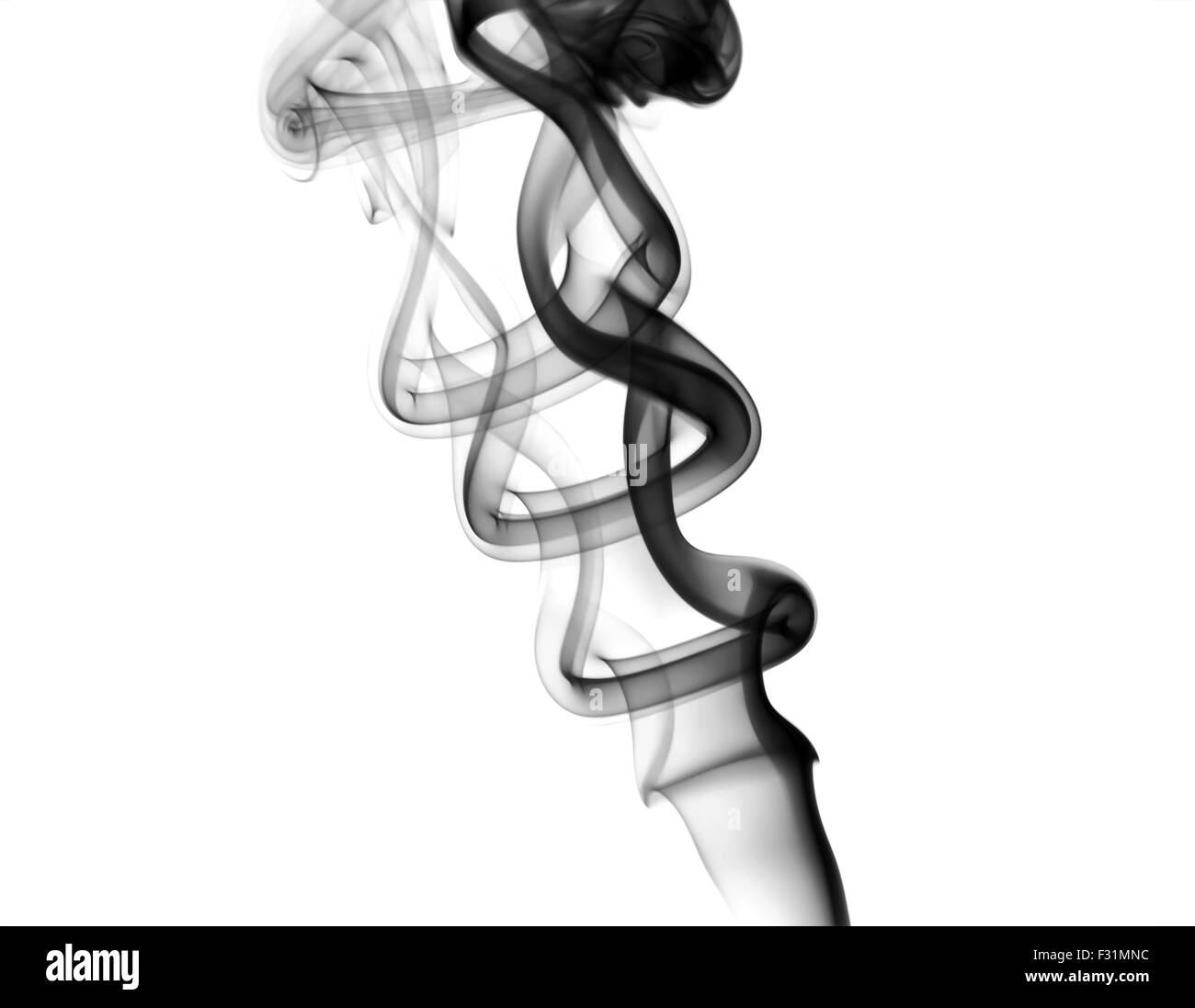 Abstract black smoke swirls on white background Stock Photo - Alamy