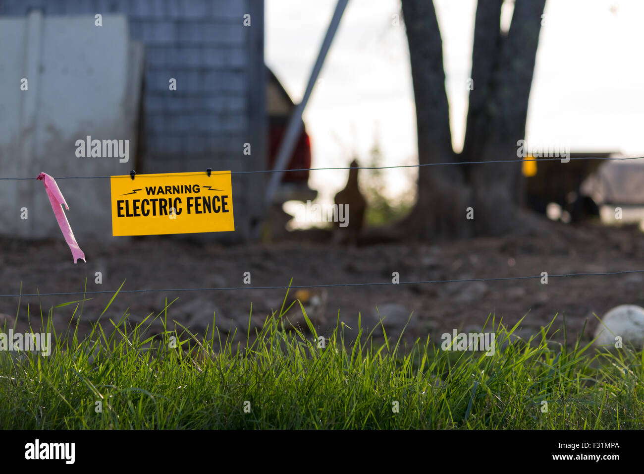 Electric fence sign hi-res stock photography and images - Alamy