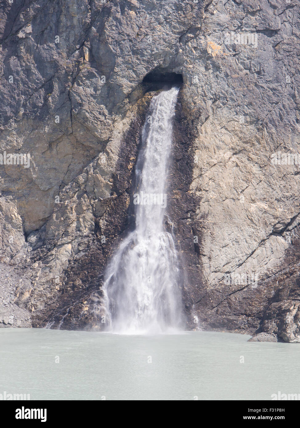 Waterfall at Lake Dix - Dam Grand Dixence - Switzerland, worlds tallest ...
