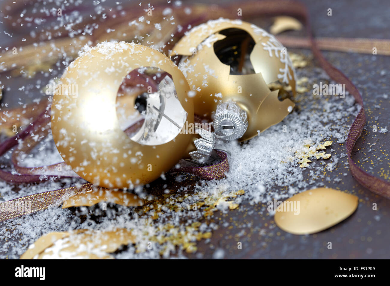 Broken Christmas balls Stock Photo - Alamy