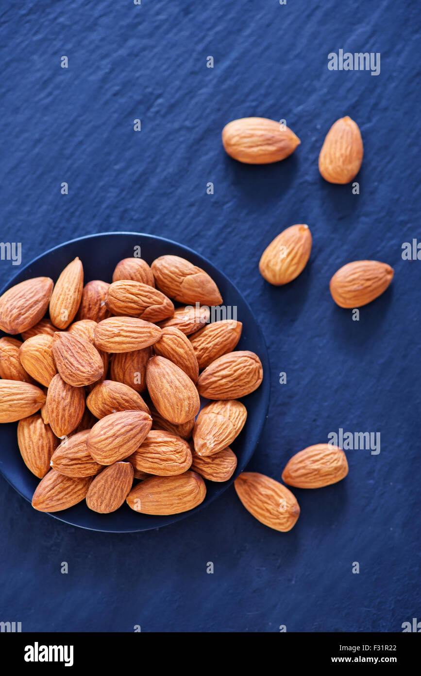 almond without shell on the wooden table Stock Photo - Alamy