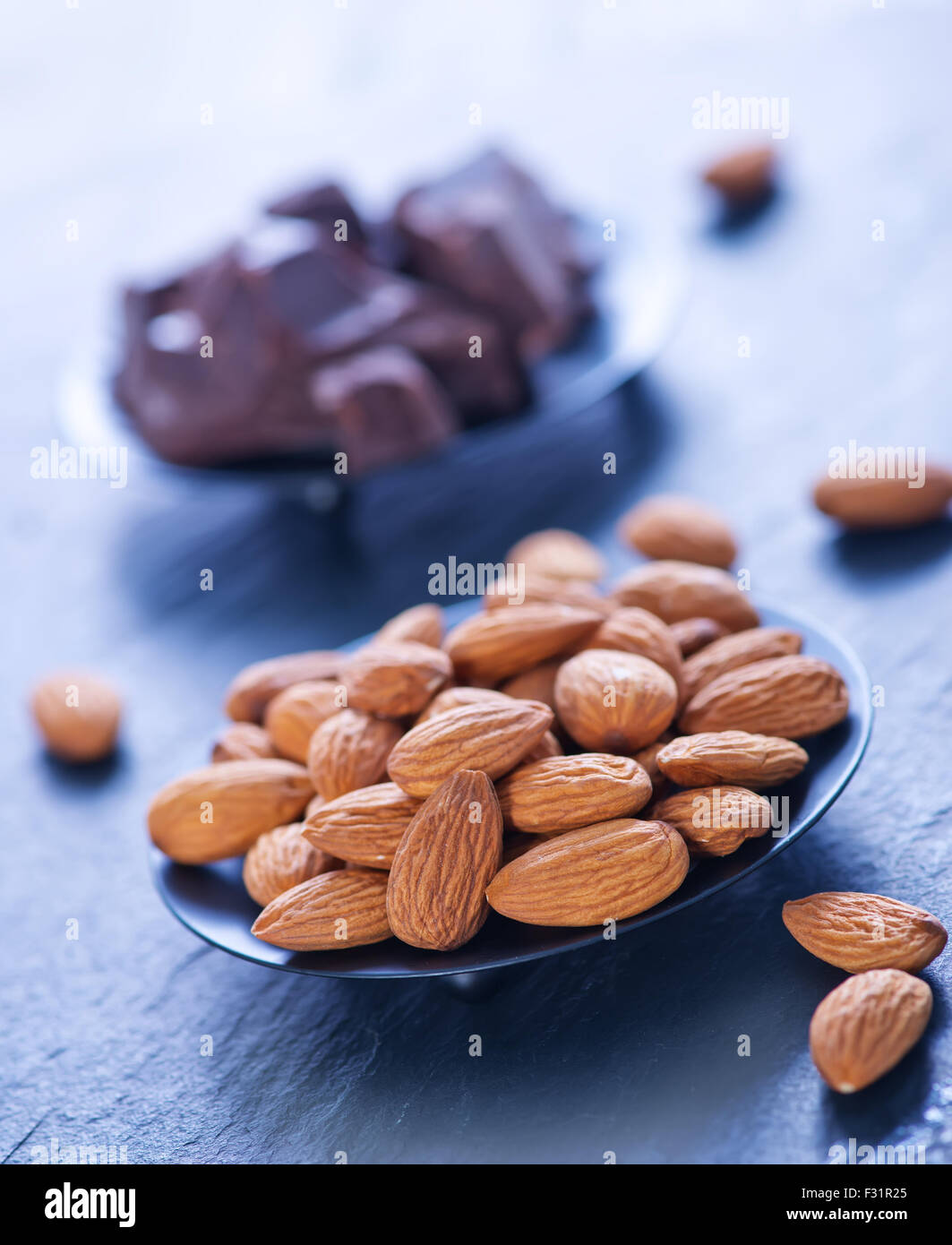 almond without shell on the wooden table Stock Photo - Alamy