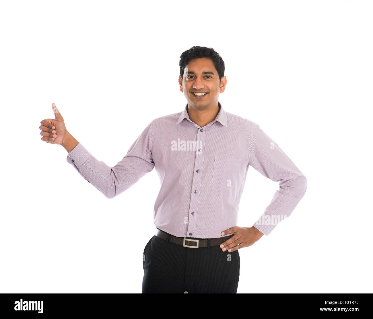 indian business male with thumbs up and smiling Stock Photo - Alamy