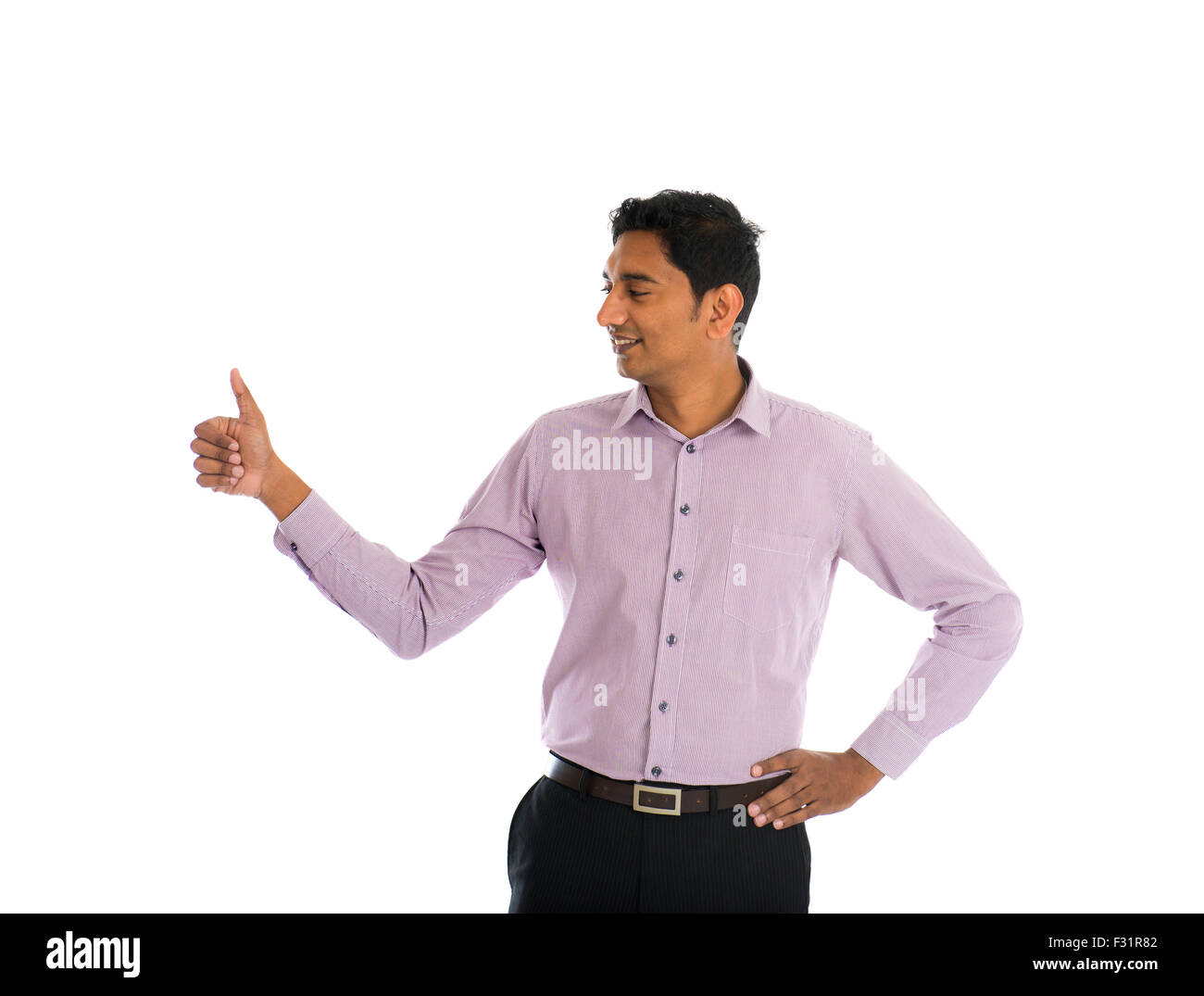 indian business male with thumbs up and smiling Stock Photo - Alamy