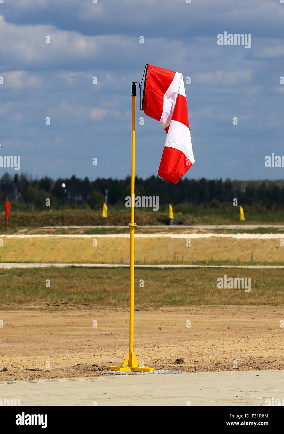 Cone-windsock designed to indicate the direction and approximate wind ...