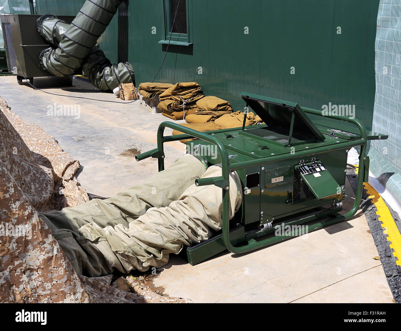 Field heating system for the army medical aid station in a tent Stock ...