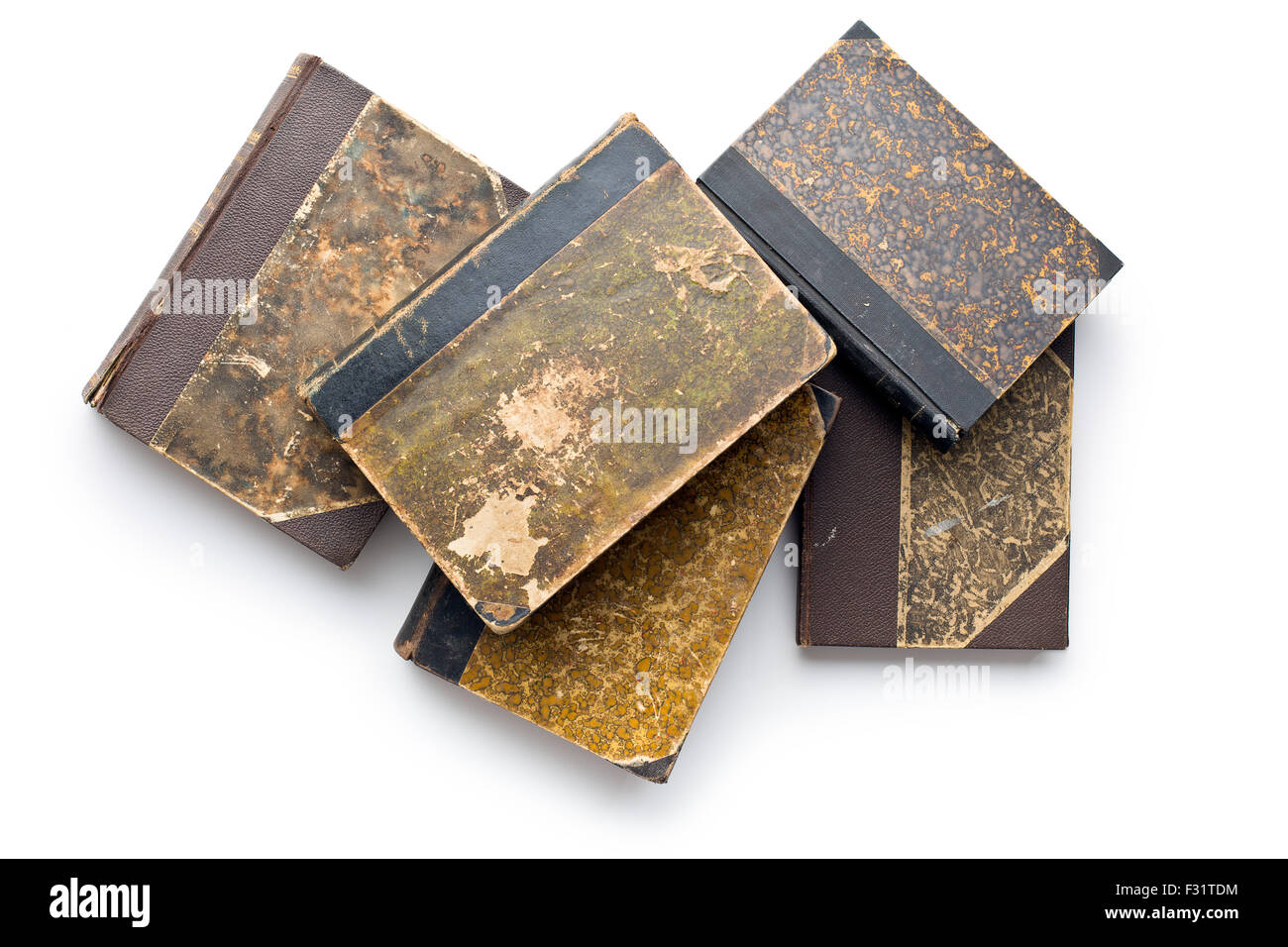 Old library books on bookshelf Cut Out Stock Images & Pictures - Alamy