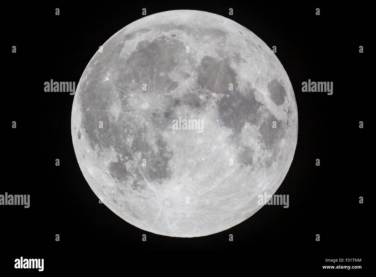 Actual photograph of a full "super" Moon taken at prime focus through a ...