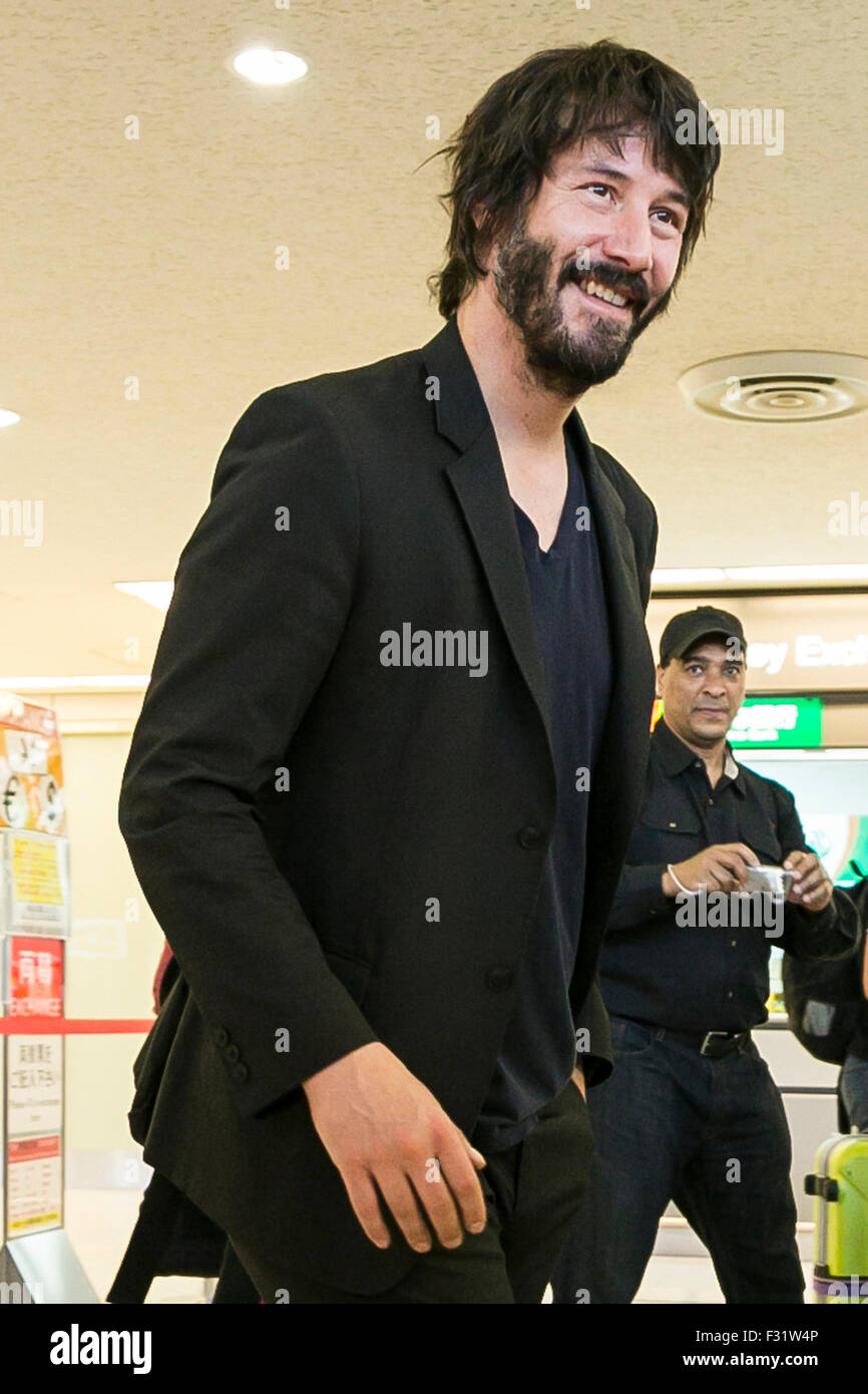 Chiba, Japan. 28th September, 2015. Keanu Reeves arrives at Narita ...
