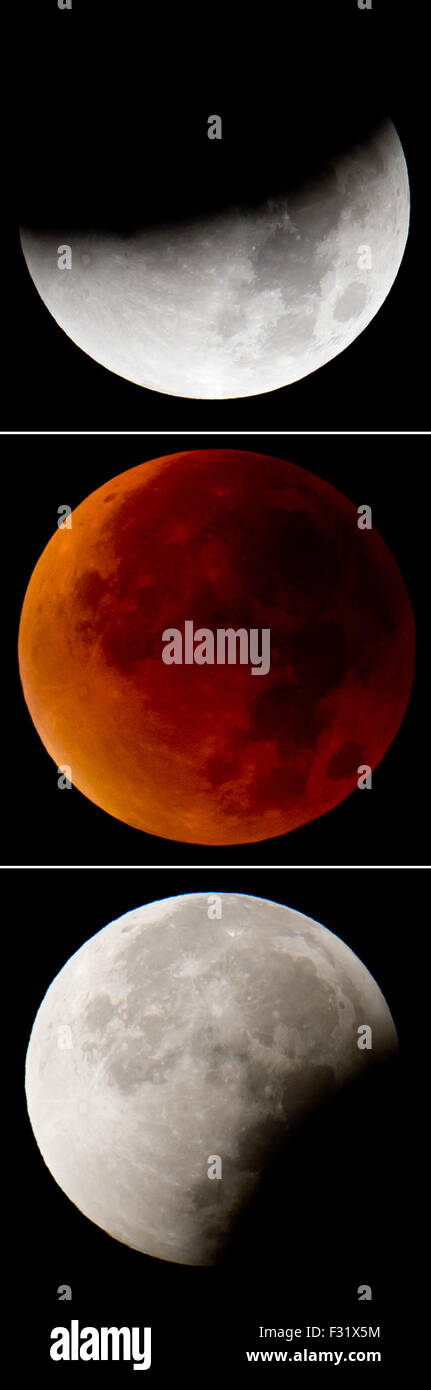 Different stages of lunar eclipse hi-res stock photography and images ...