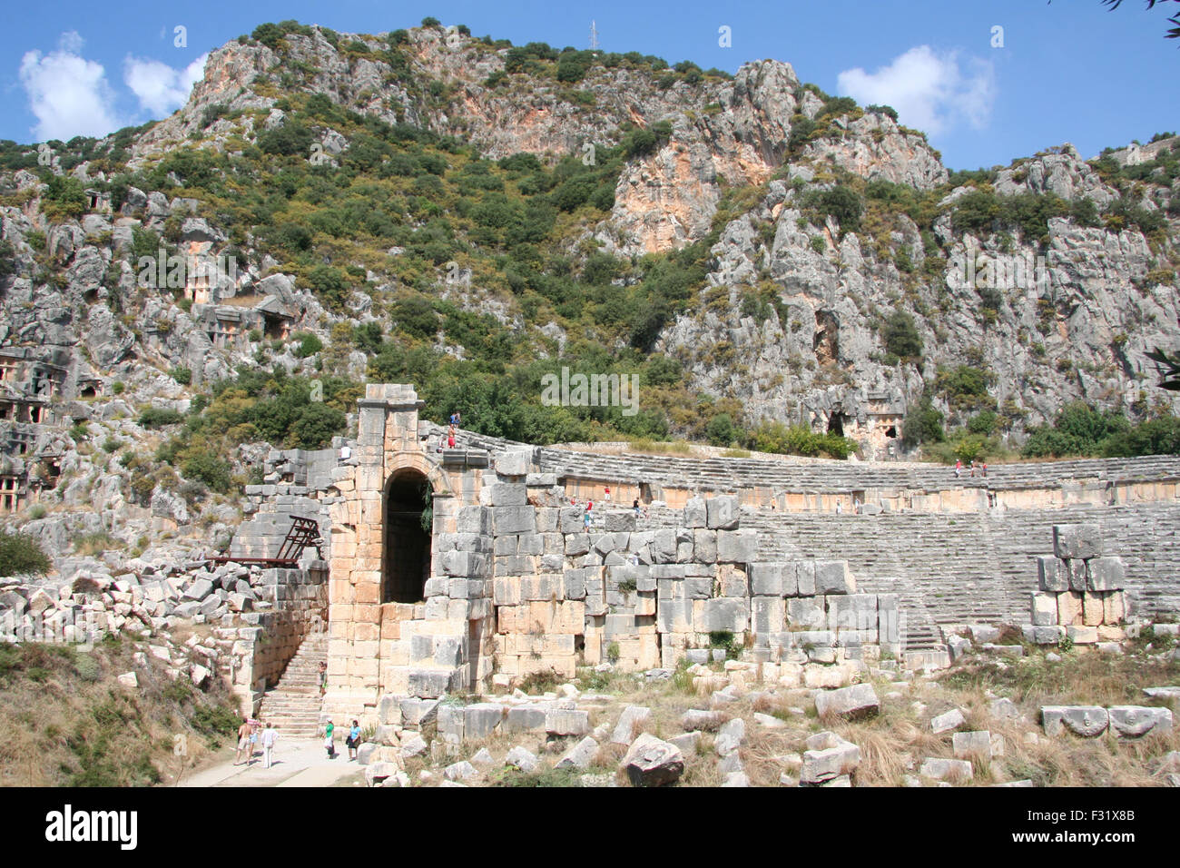 Ancient amphitheater in Myra, Turkey - archeology background Stock ...