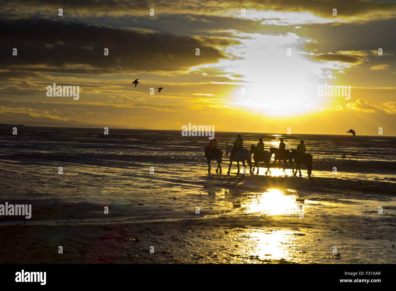 Sunset Liverpool bay Hoylake Stock Photo - Alamy