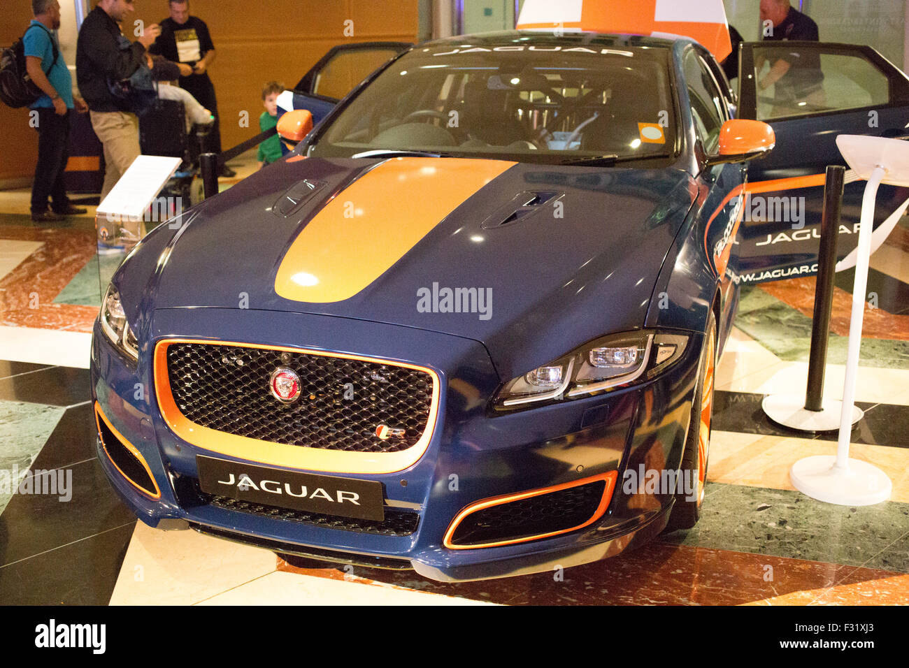Jaguar response vehicles for the Bloodhound SSC race car Stock Photo ...