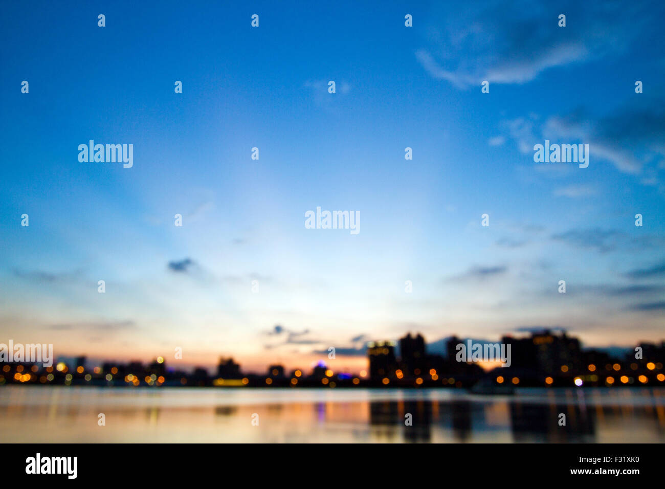 Beautiful nature scenery of sunset with river . Soft focus Stock Photo ...