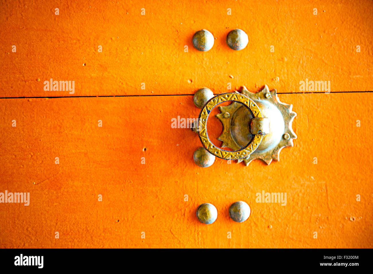 brown morocco in africa the old wood facade home and rusty safe padlock ...