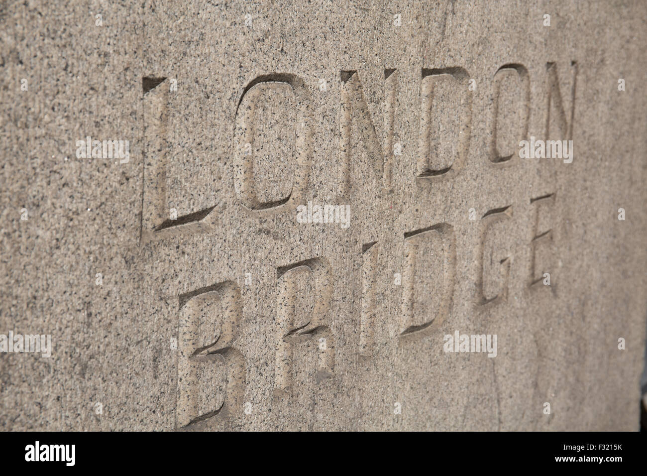 London Bridge letters carved into stone Stock Photo - Alamy