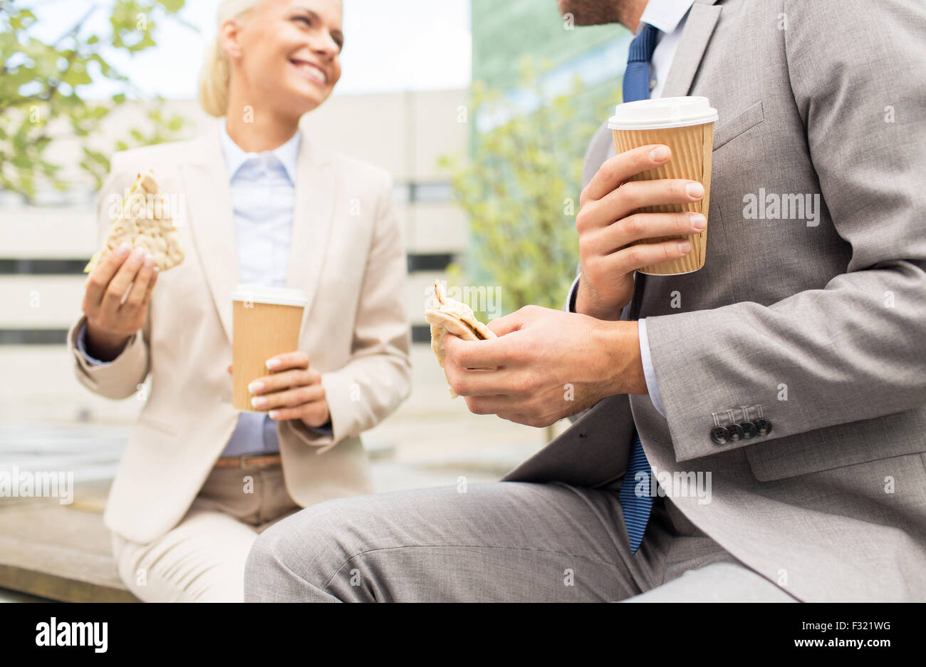 close up of business couple at coffee break Stock Photo - Alamy