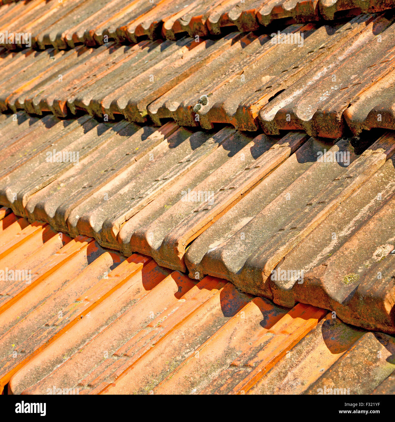 old roof in italy the line and texture of diagonal architecture Stock ...
