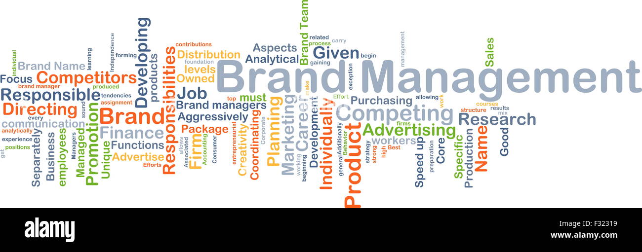Background concept wordcloud illustration of brand management Stock ...