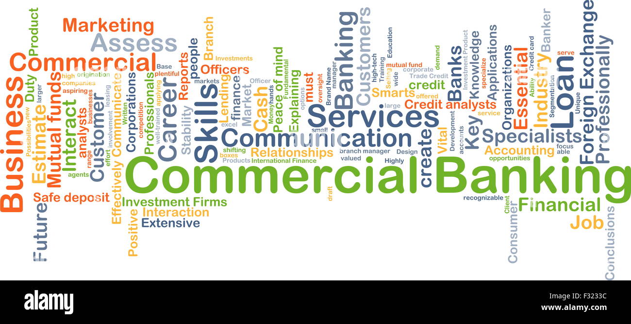 Background concept wordcloud illustration of commercial banking Stock ...