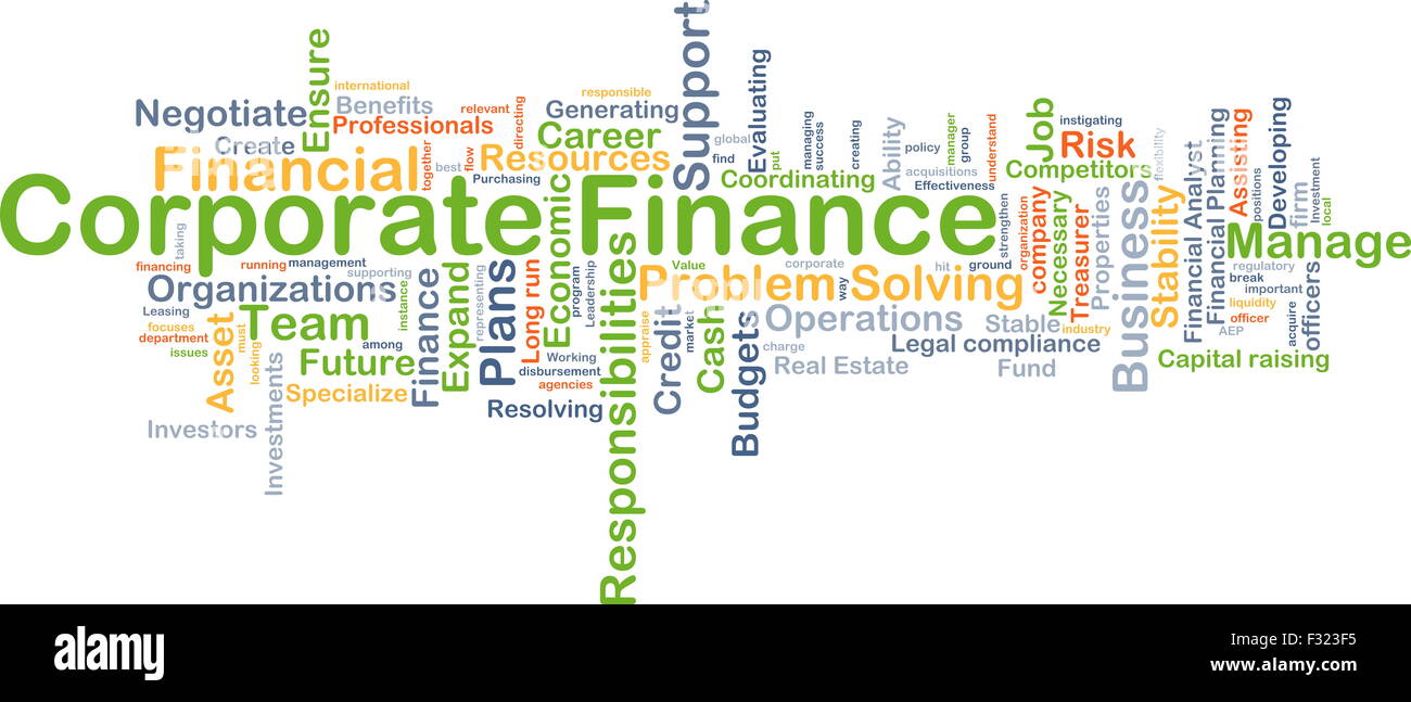 Background concept wordcloud illustration of corporate finance Stock ...