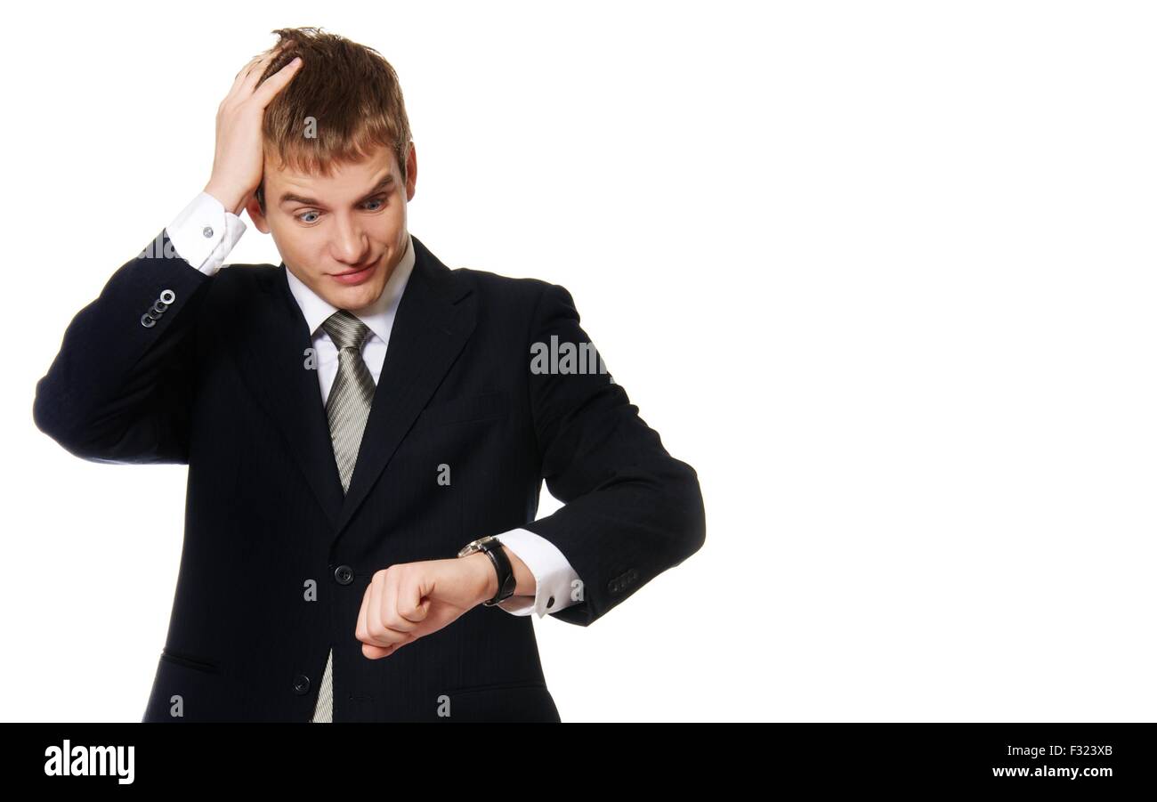 Confused portrait space man Cut Out Stock Images & Pictures - Alamy