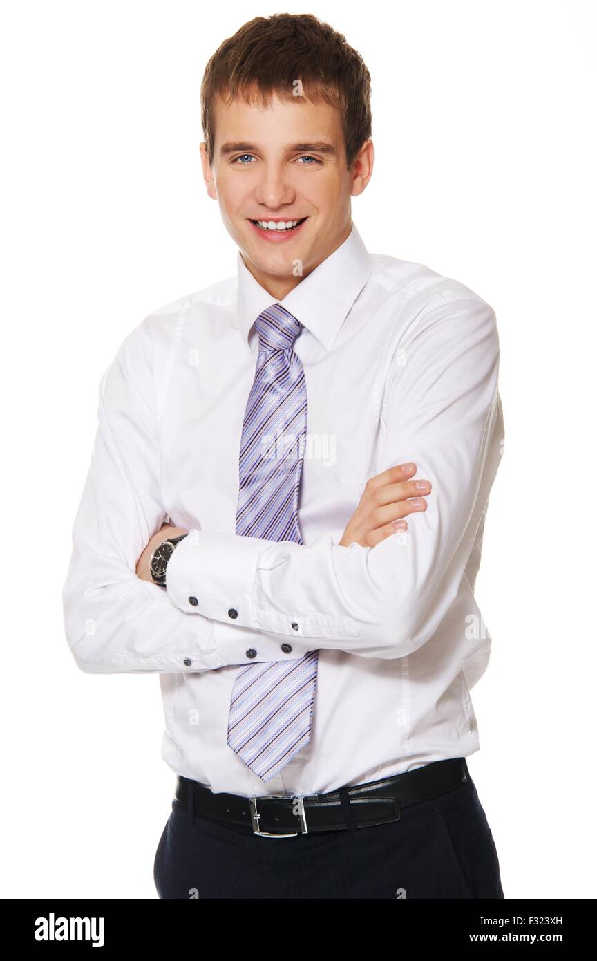 Young businessman isolated on white Stock Photo - Alamy