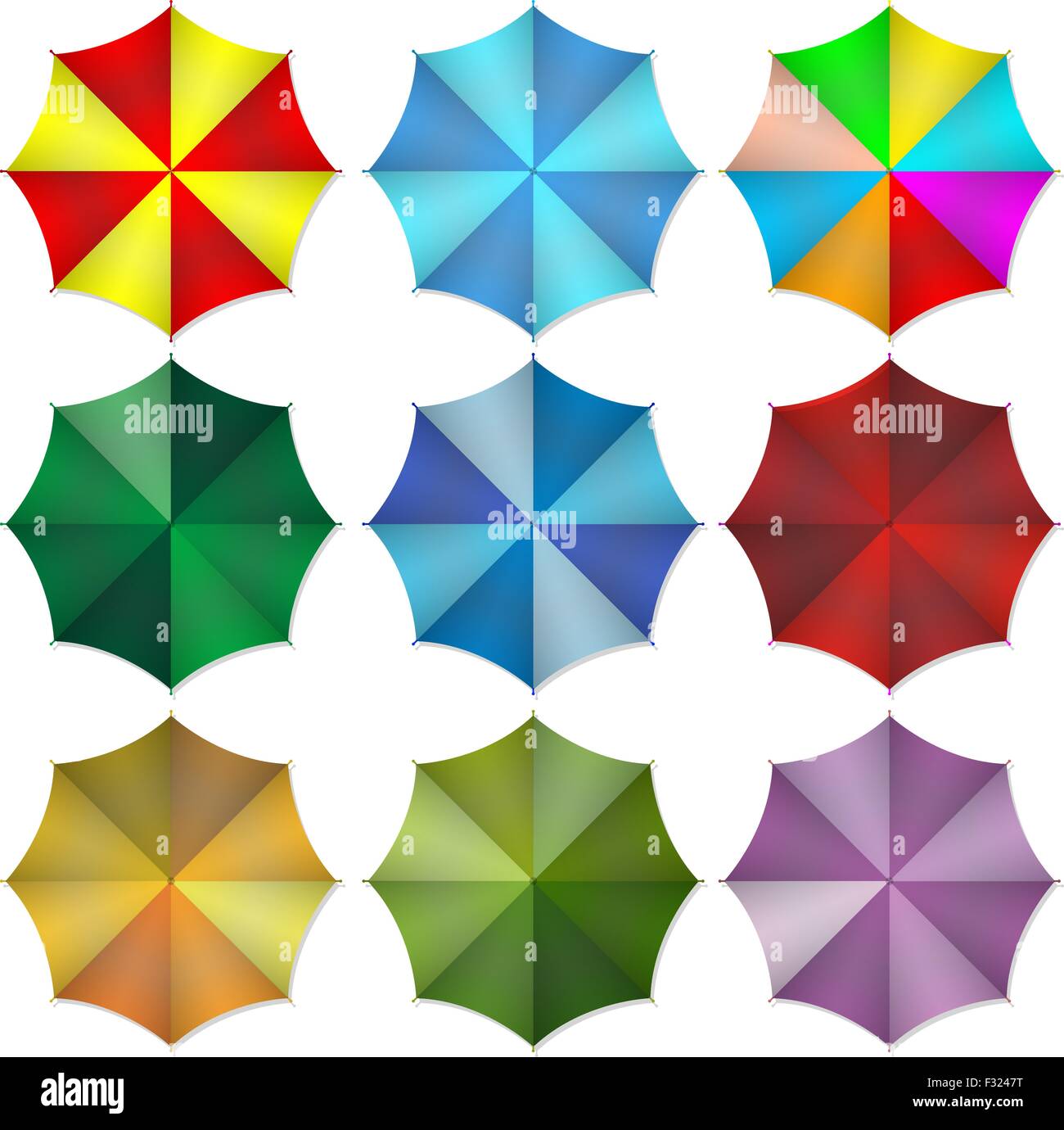 Multi colored beach umbrellas. Vector illustration Stock Vector Image ...
