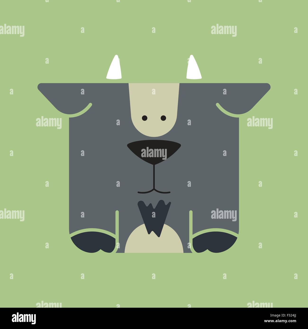 Flat square icon of a cute goat Stock Vector Image & Art - Alamy