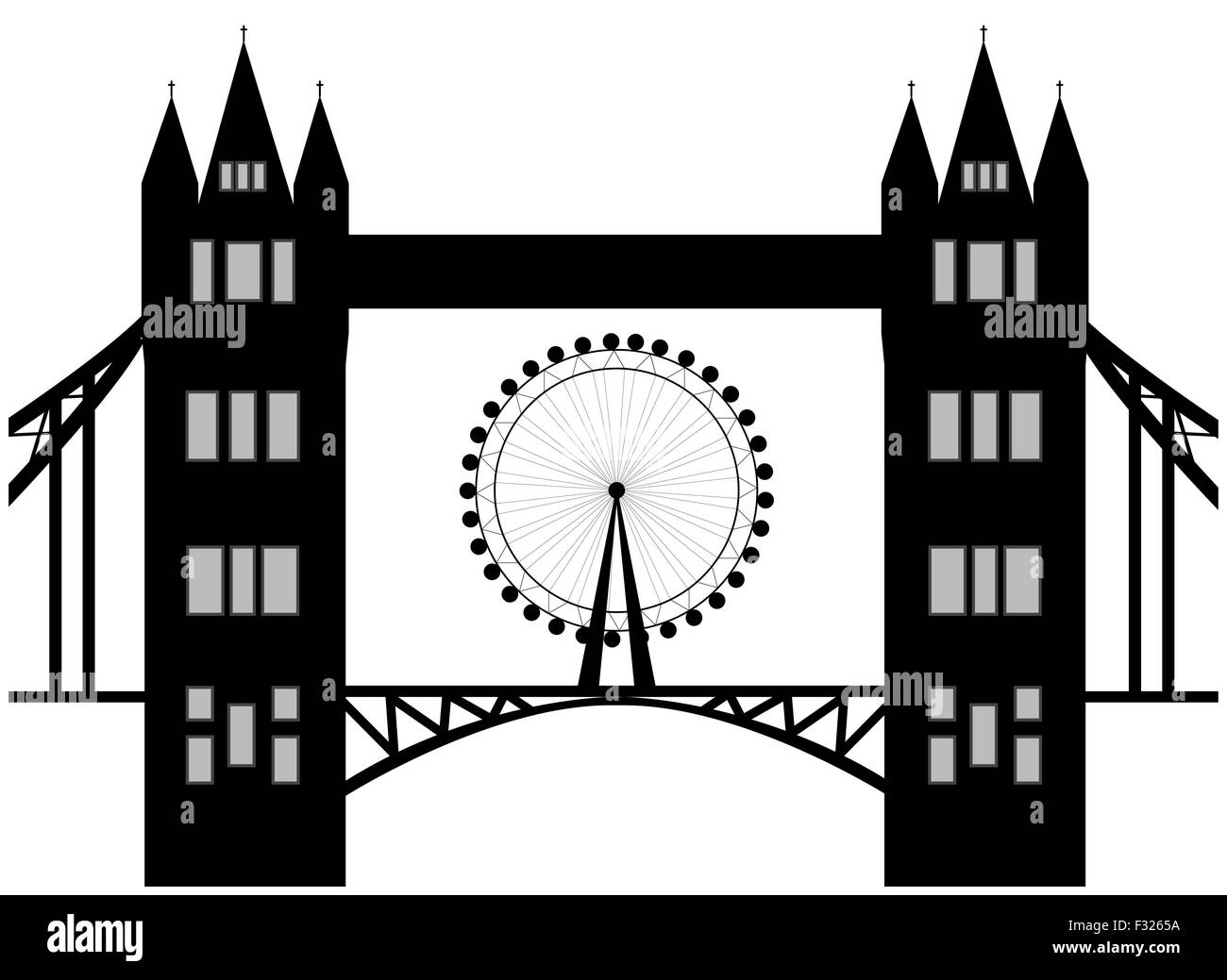 Silhouette london eye Black and White Stock Photos & Images - Alamy