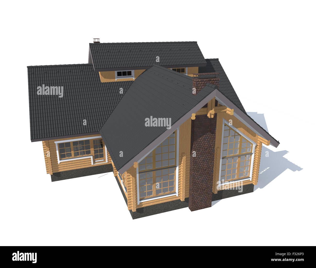 3D architecture model house isolated in white Stock Photo - Alamy