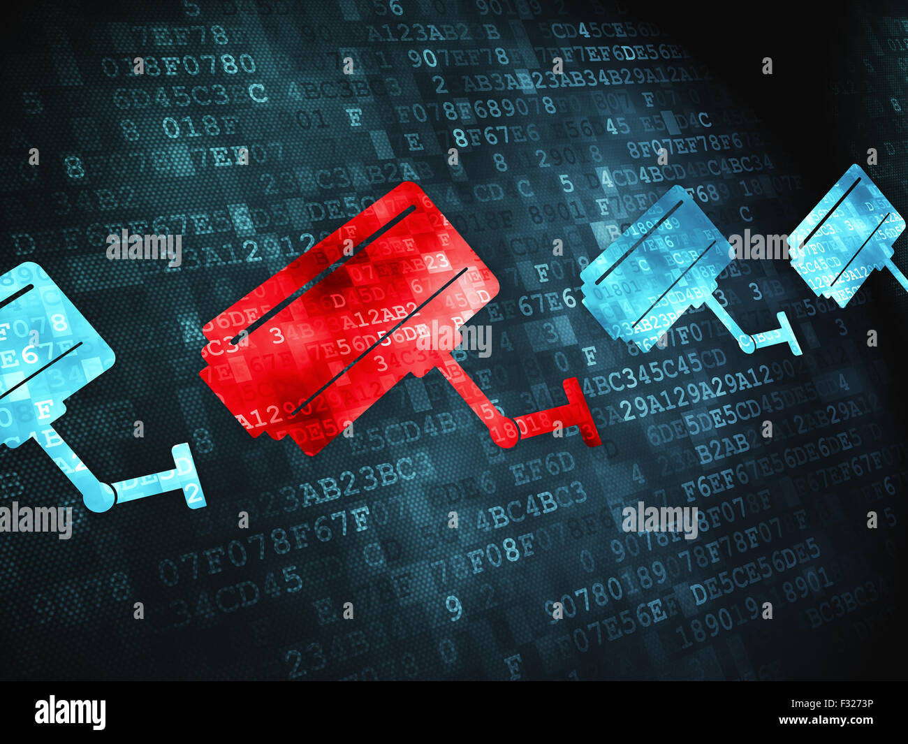 Safety concept: Cctv Camera on digital background Stock Photo - Alamy